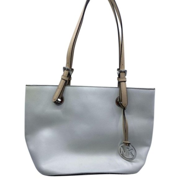 Michael Kors | Bags | Michael Kors White Medium Leather Classic Tote ...